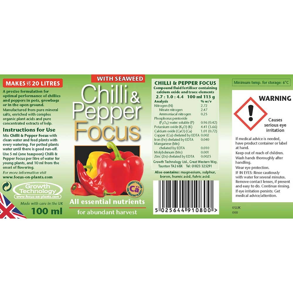 Chilli and Pepper Focus 100ml, Growth Technology